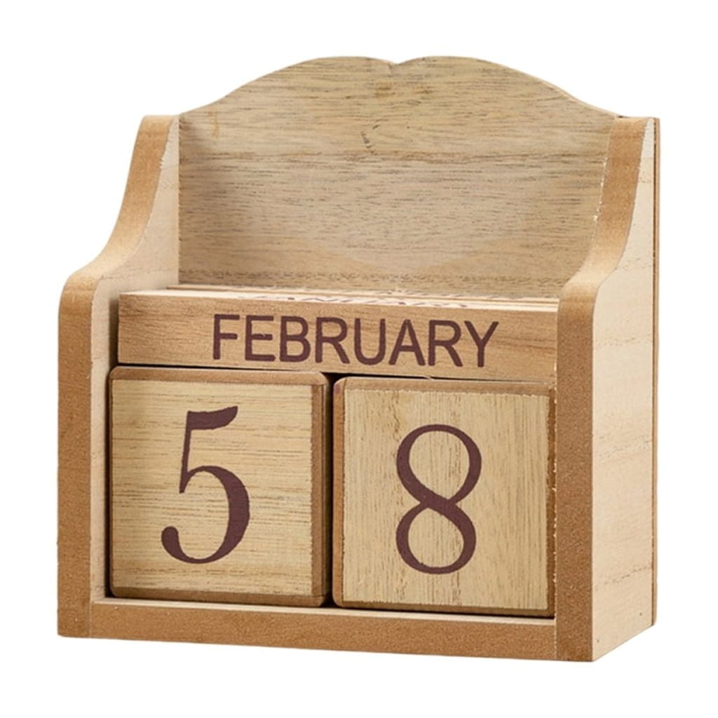 ROZYARD Handcrafted Vintage Wood Calendar Block With Date Month ...