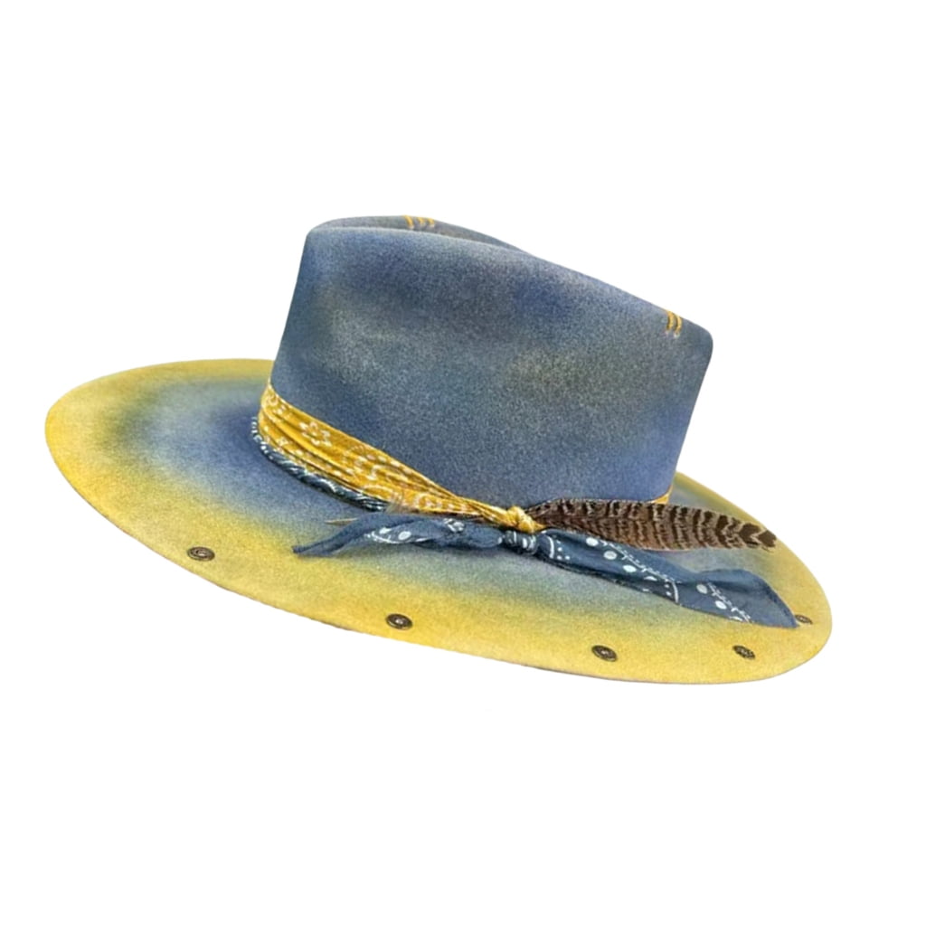 ROZYARD Homburg Top Hat with Exotic Ribbon Victorian Age Wool Top Hat ...