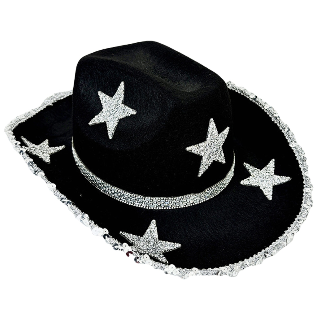ROZYARD Jeweled Hat Heavy Crystal Cowboy Hats Set for Women Dancer ...