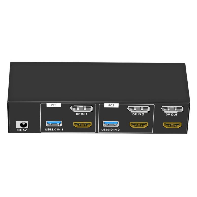 ROZYARD KVM Switcher 8K 60Hz USB KVM Switcher Selectors 2 in 2 out for PC Share Monitors ...