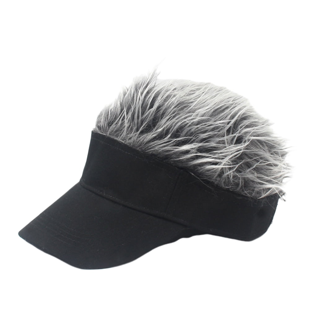 ROZYARD Kids Funny Baseball Cap with Spiked Fake Hair Wig Solid Color ...