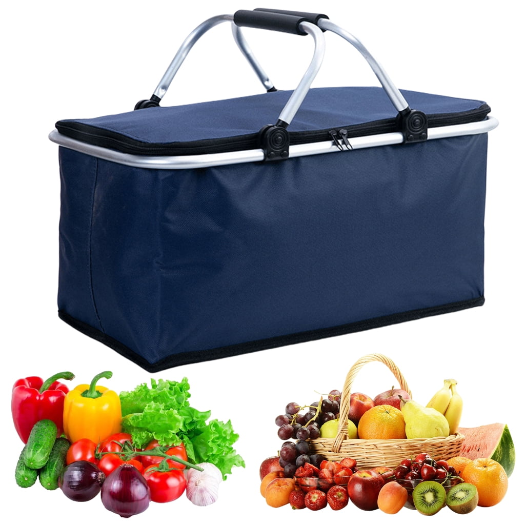 ROZYARD Large 30L Insulated Folding Picnic Basket with Handle Oxford ...