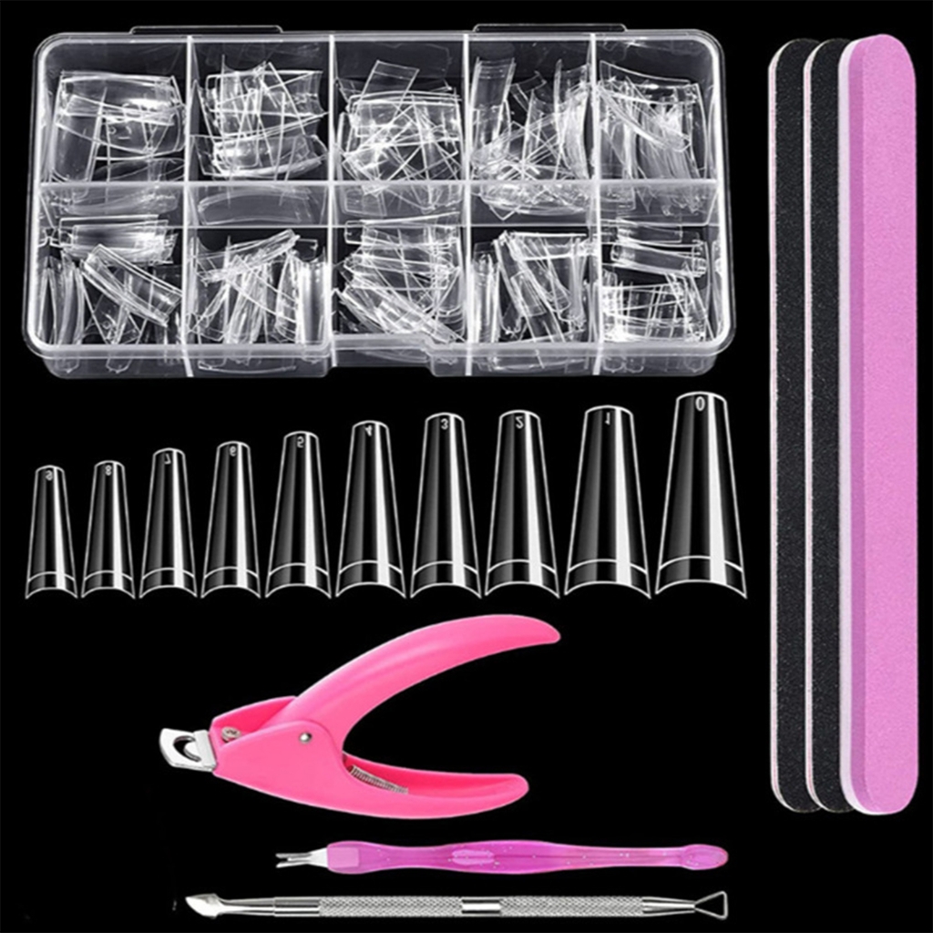 ROZYARD Long Coffin Fake Nails Tips Coffin Press On Nails Long Coffin ...