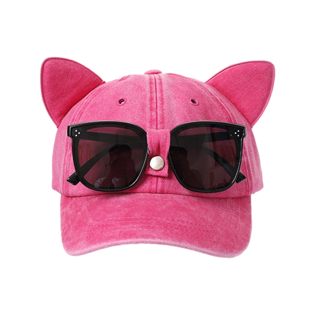 ROZYARD Men Cat Ear Baseball Cap Adjustable Cap Summer Hat with ...