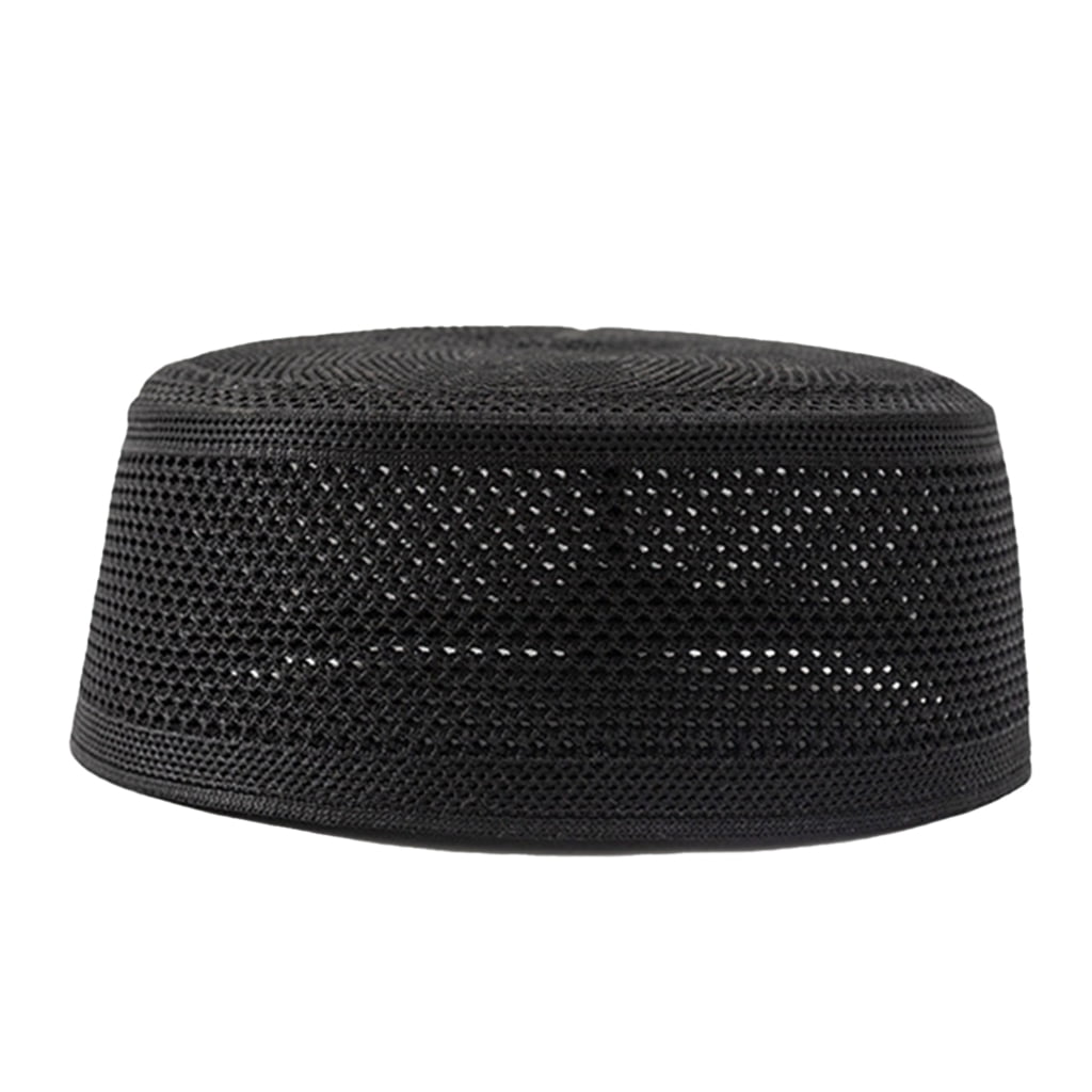 ROZYARD Men Prayer Hat Knitted Mesh Saudi Arabia Islamic Hat Kufi Round ...