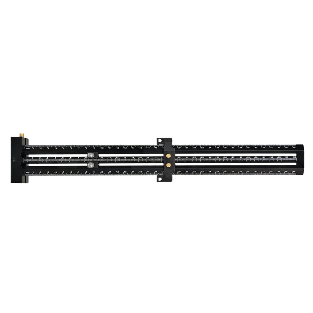 ROZYARD Metric/Inch Aluminum Limit Ruler Double Line Marking Ruler ...