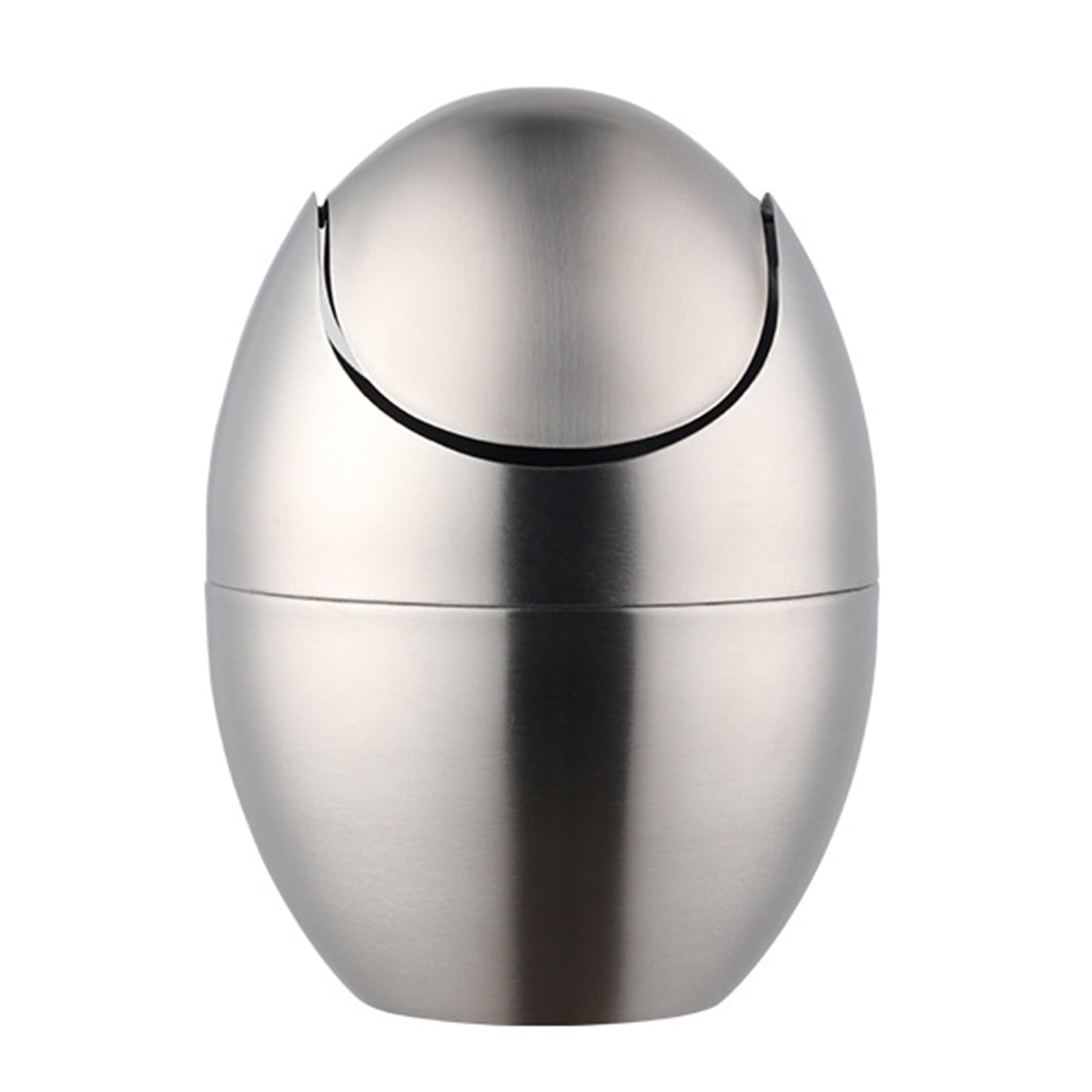 ROZYARD Mini Stainless Steel Trash Can Flip Lid Egg Shaped Garbage Bin ...