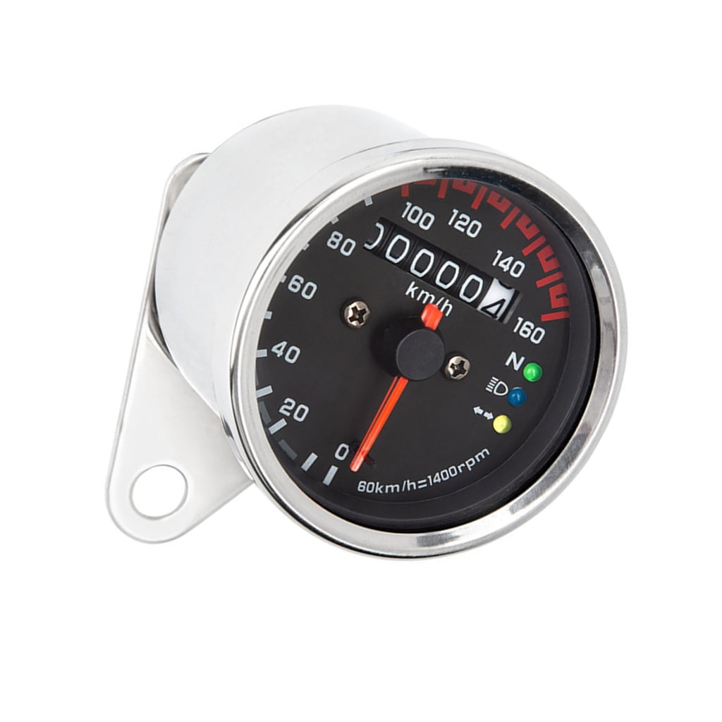 ROZYARD Motorcycle Odometer Gauge Backlit LED Display Speedometer Steel ...