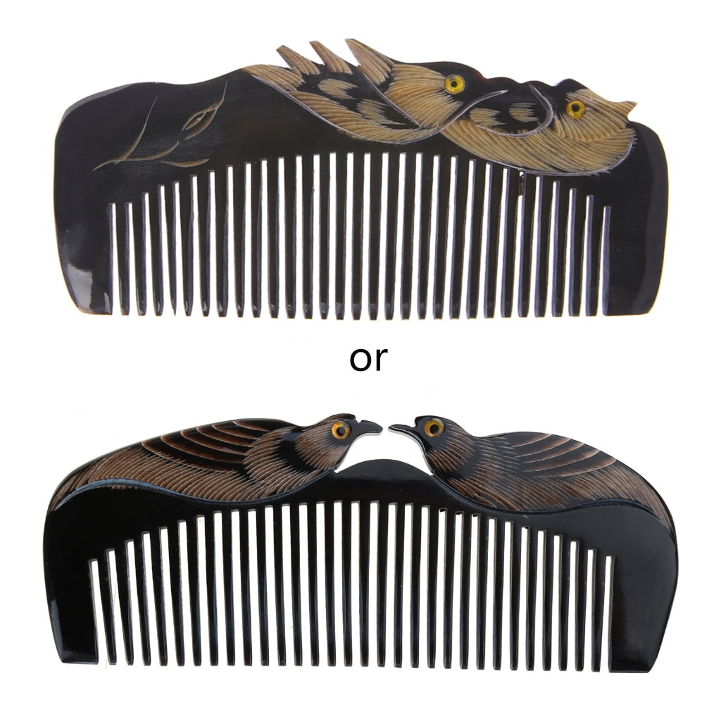 ROZYARD New Luxury Natural Horn Hair Comb Handcraft With Mandarin Duck ...