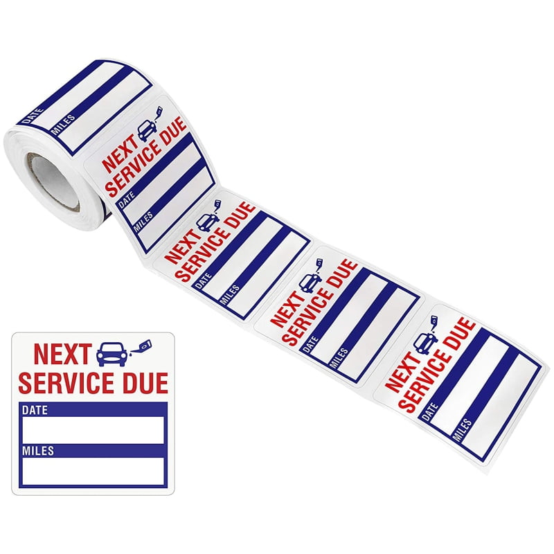 ROZYARD Next Service Due Reminder Sticker Roll Each Measures 2 X 2inch ...