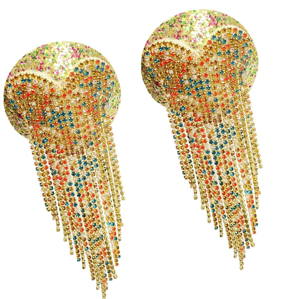 ROZYARD Nipple Cover with Rhinestones Tassels for Carnivals Party ...