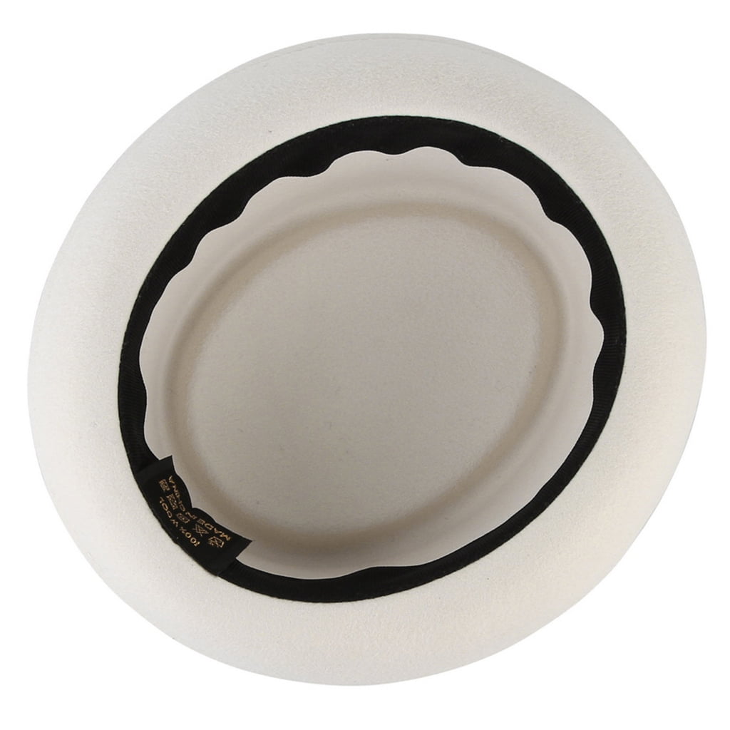 ROZYARD Roll Brim Fedora Cap Flat Top Hat Female Church Derby Hat ...