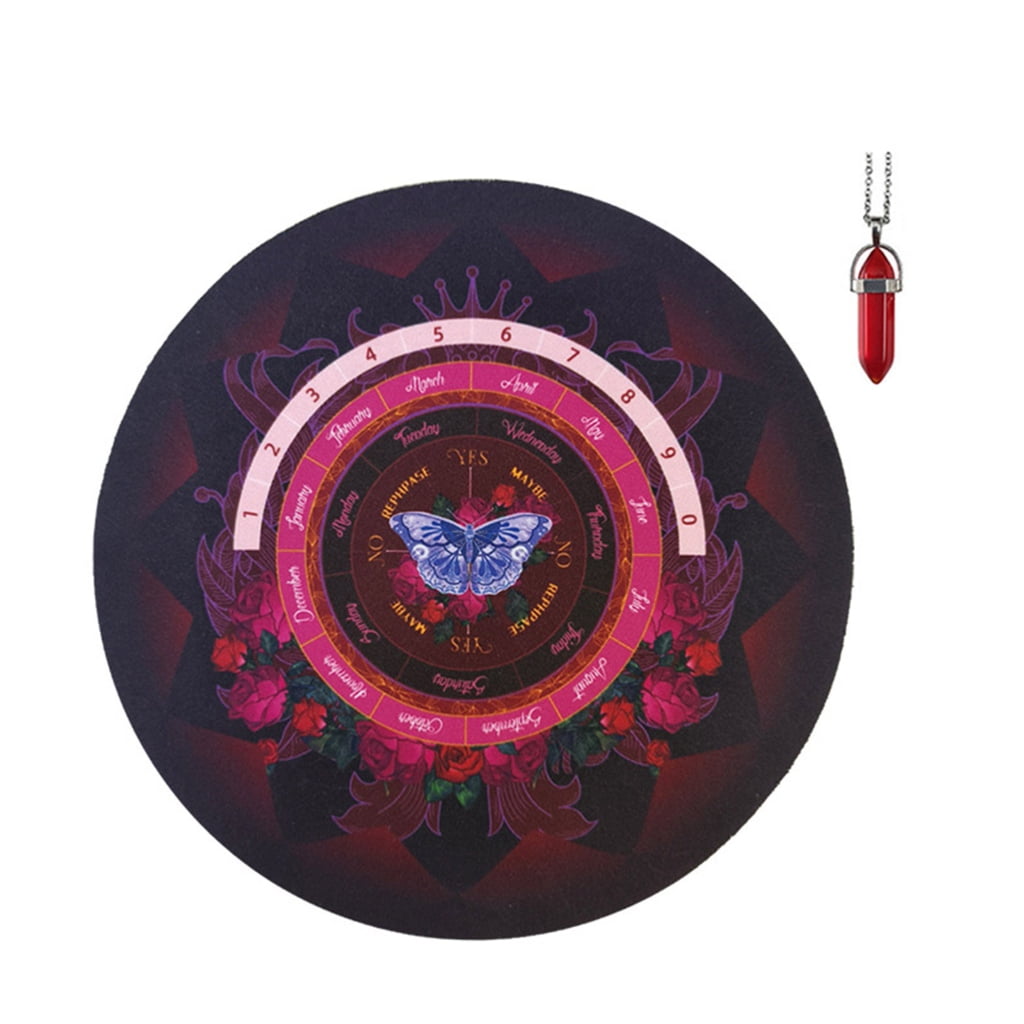ROZYARD Rubber Divination Mat with Crystal Dowsing Pendulum Necklace ...