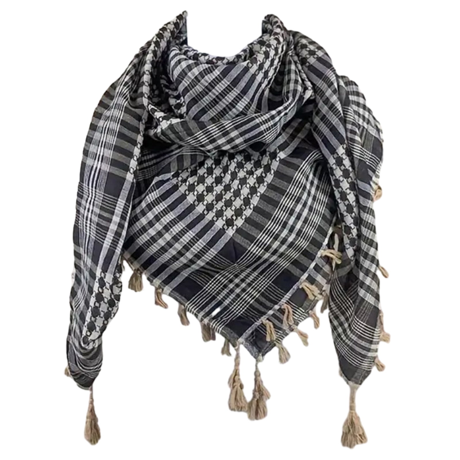 ROZYARD Scarf Shemagh Desert Keffiyeh Head Neck Scarf Arab Wrap Tassels ...