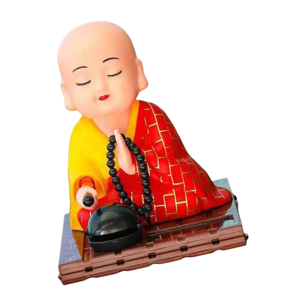 ROZYARD Solar Powered Buddhist Monk Car Dashboard Decors Shaking Head ...
