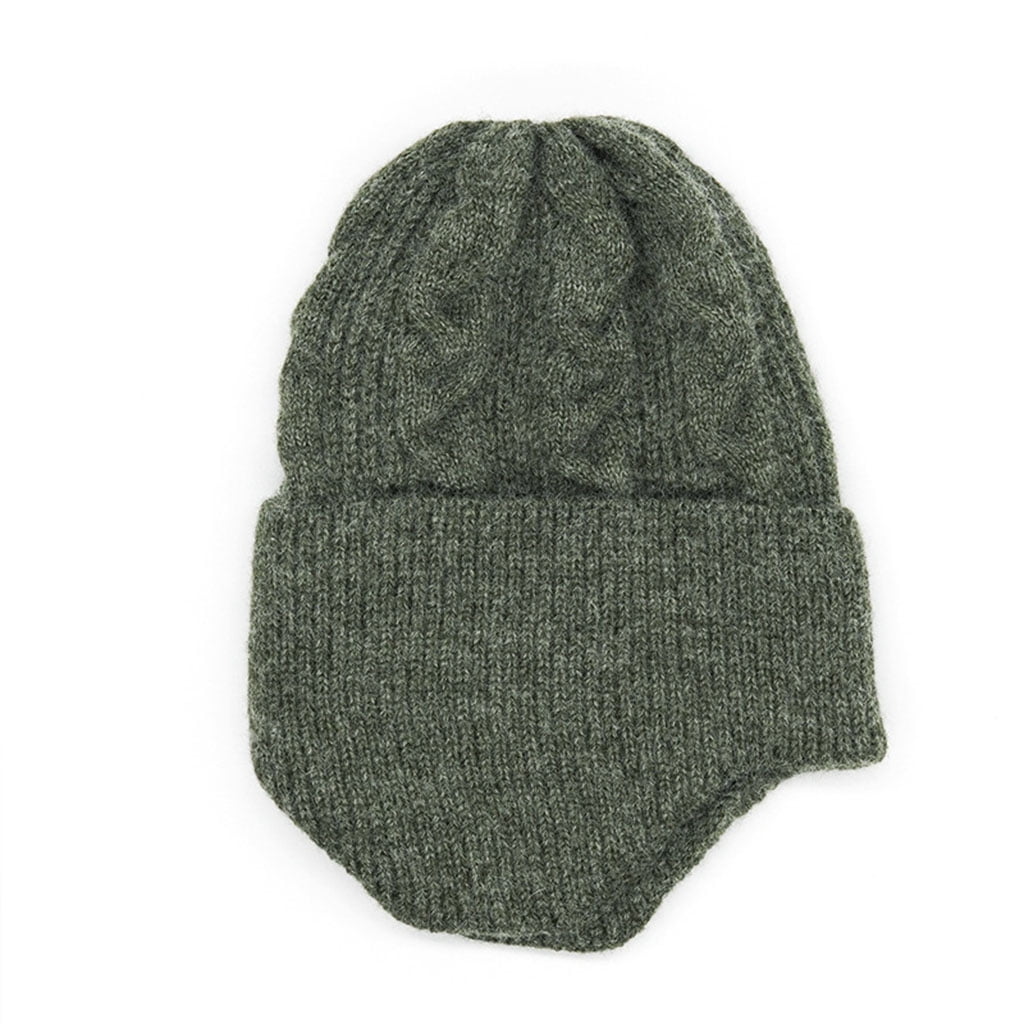 ROZYARD Solid Color Knitted Hat Casual Warm Thickened Curl Edge Hat ...