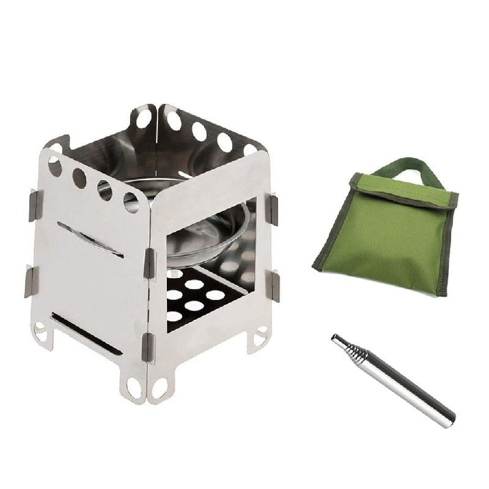 ROZYARD Stainless Steel Folding Wood Stove Portable Backpacking Camping ...