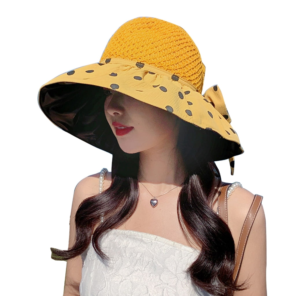 ROZYARD Sun Visors for Women Wide Brim Open Top Beach Sun Hat Foldable ...