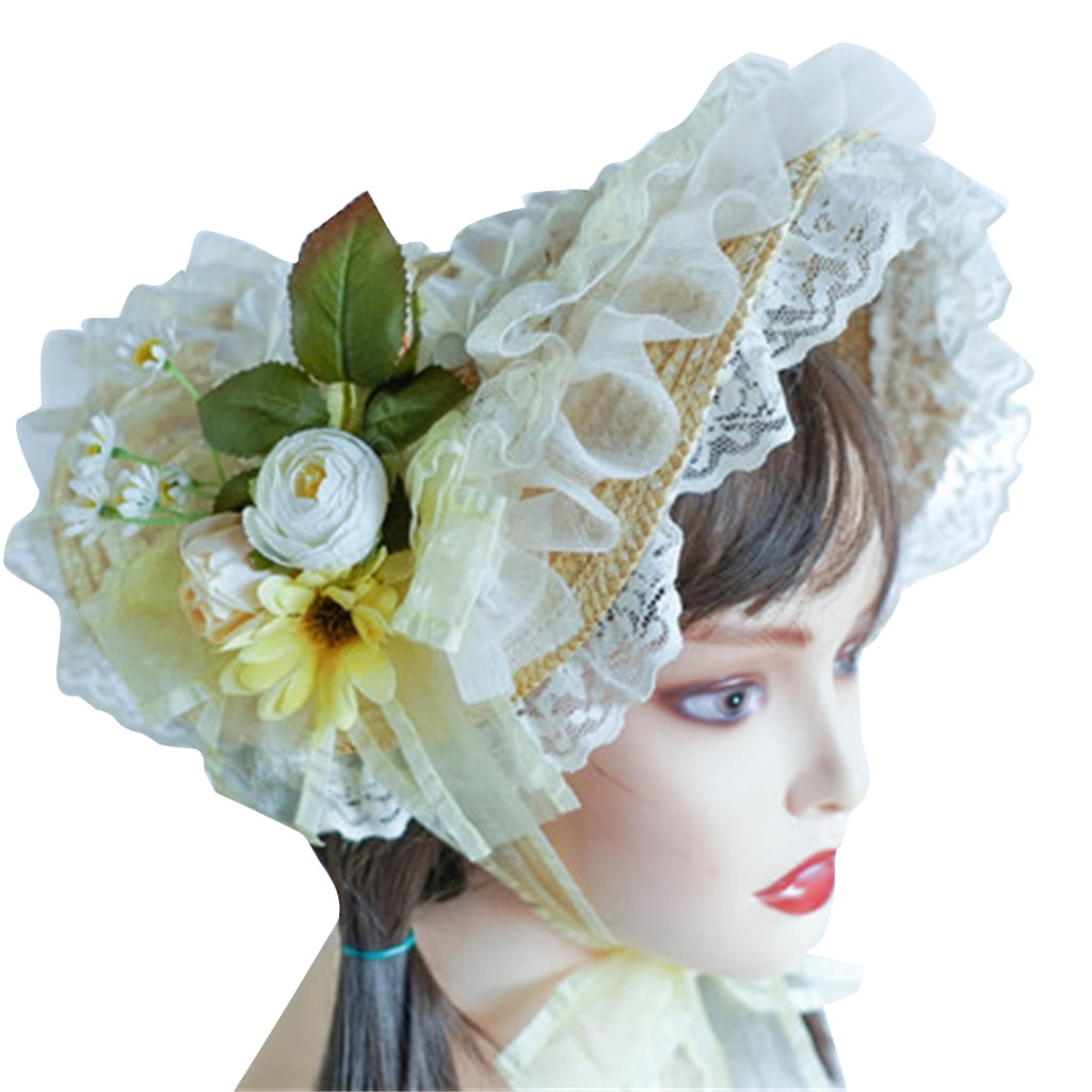 ROZYARD Teas Party Sun Hat Victorian Bonnet Lace Fascinators For Women ...