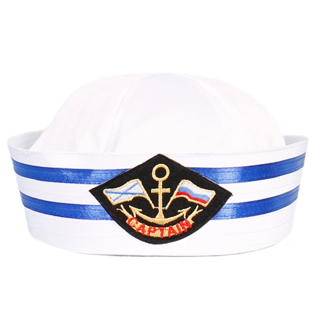 ROZYARD Toddler Sailor Hat Party Headwear Captain Cap Flat Top Hat ...