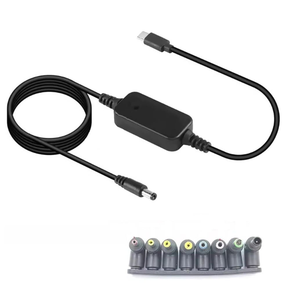 ROZYARD Type C to 5.5x2.1mm Adapter Cable 5V 9V 12V 15V 20V Adjustable ...