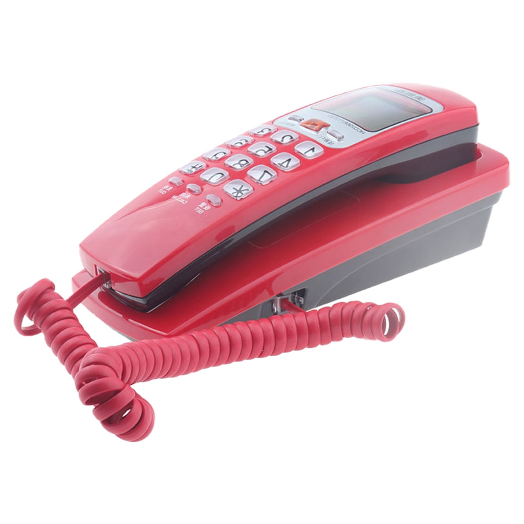 ROZYARD Wall Mountable Corded Phone with Caller Display Last Number Redial Multiple Color for ...
