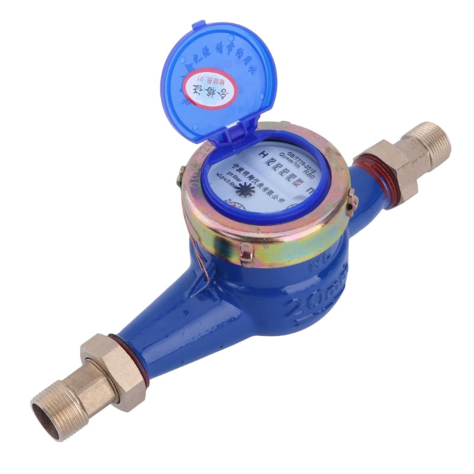ROZYARD Water Meter Heavy Duty Metal Flow Measure Tap Cold Water Meter ...