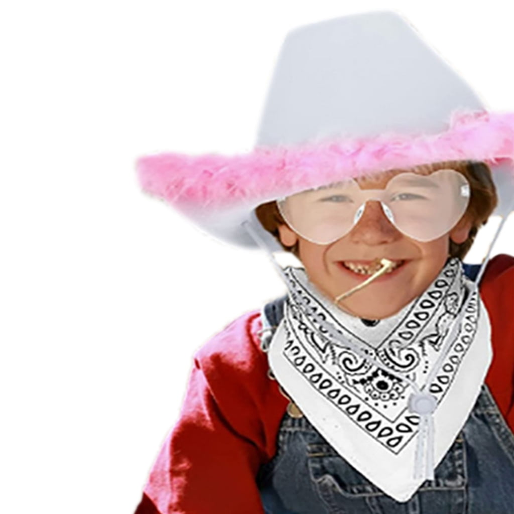 ROZYARD Women Cowboy Hat Wide Brim Cowgirl Hat Handkerchief Heart-shape ...