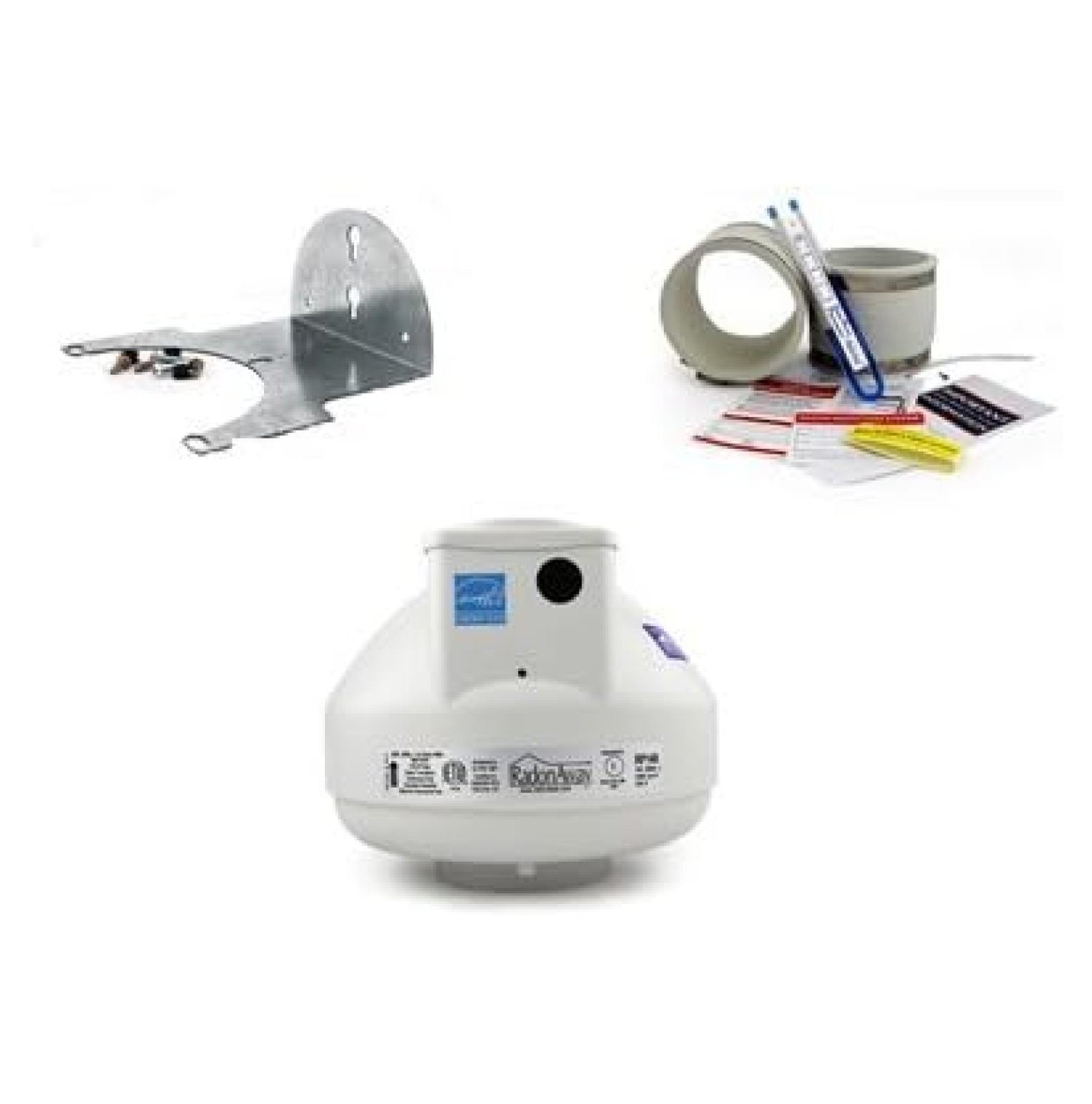 RP145c Radon Fan + 4x4 White Fan Installation Kit + Mounting Bracket ...