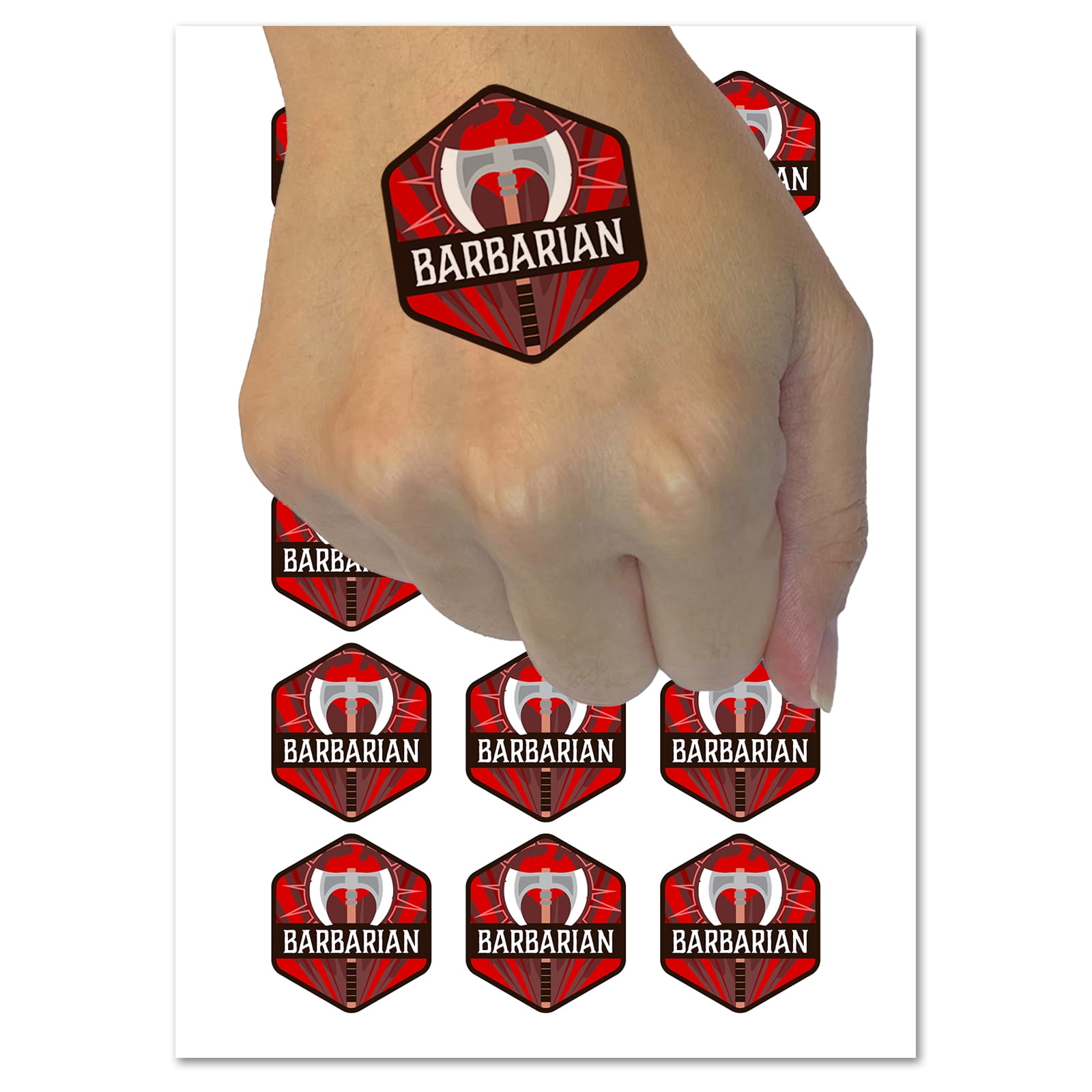 RPG Class Barbarian Games Fantasy Gaming Water Resistant Temporary ...