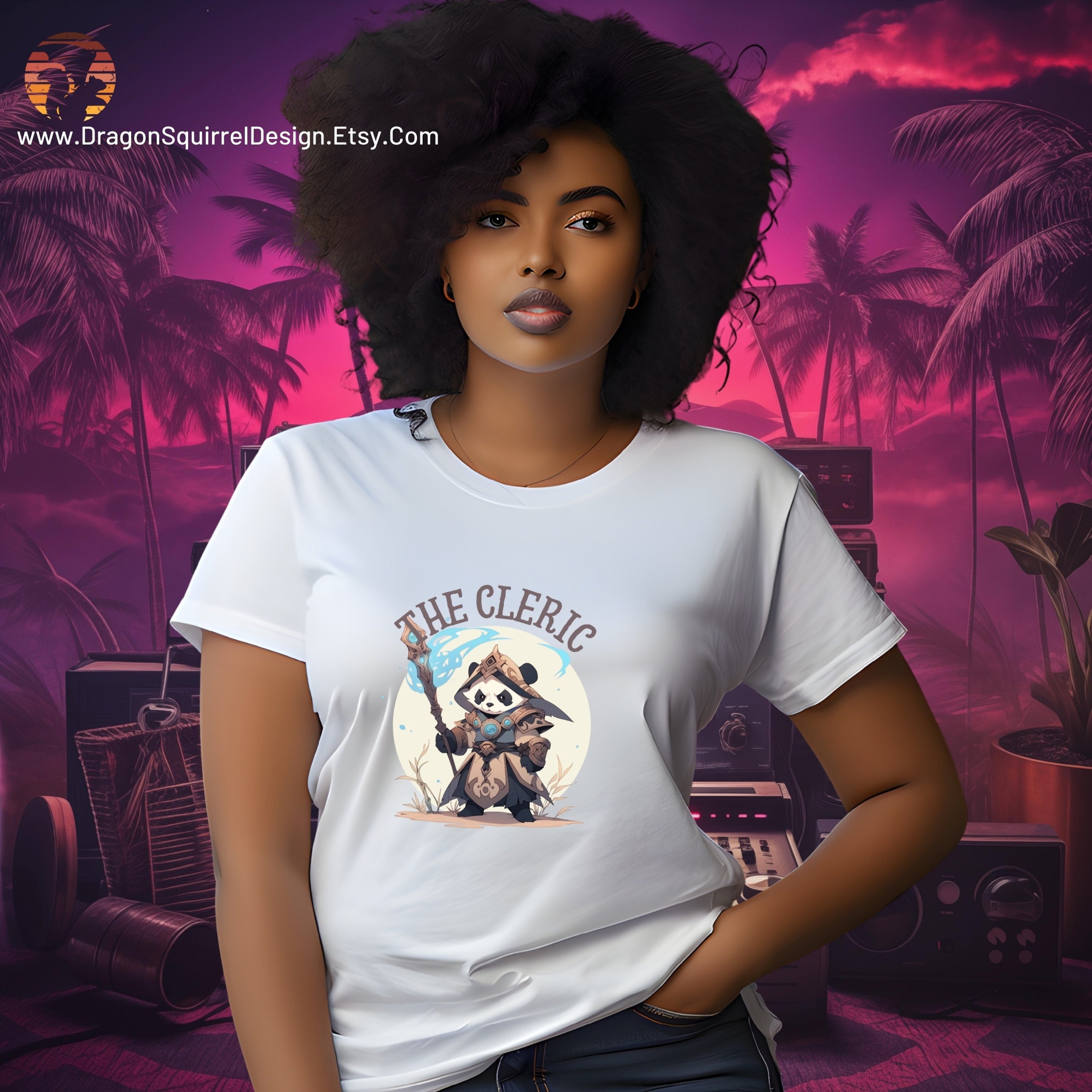 RPG Cleric Panda T-Shirt, Anime Panda Player Class Shirt, D&D Clothing ...