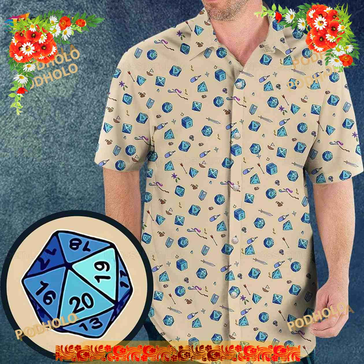 RPG Dnd Hawaiian Shirt, Rpg Dnd Aloha Shirt, Dungeons Dragons - Walmart.com