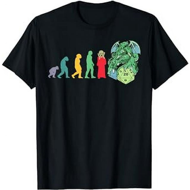 RPG Game Evolution Dice D20 Pen and Paper Boardgame T-Shirt - Walmart.com