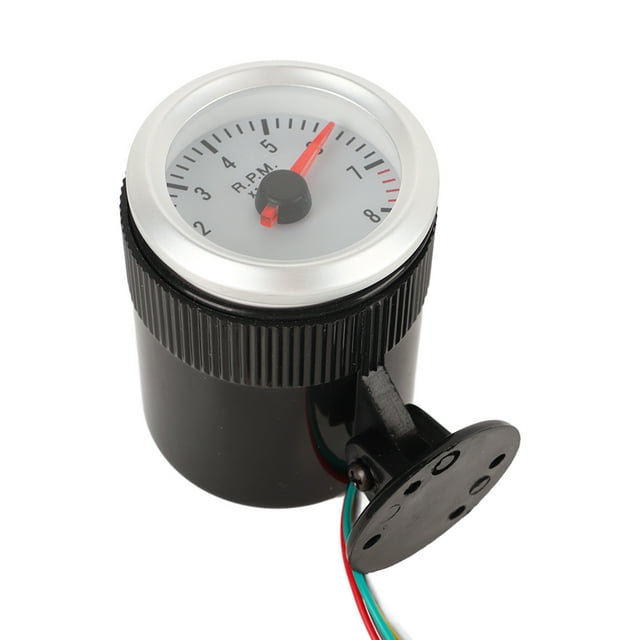 RPM Meter, Tachometer Clear Display 52mm Tacho Gauge White Dial ...