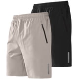 RPOVIG 2 Pack Men's Athletic Shorts Sets Workout Running Basketball ...