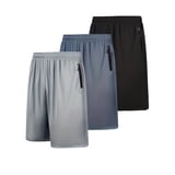 RPOVIG 3 Pack Men's Athletic Shorts, Polyester Mesh Fabric, Drawstring ...