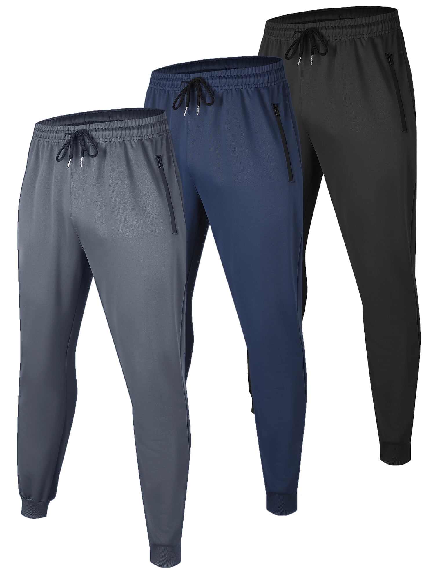 RPOVIG 3 Pack Men's Athletic Jogger Workout Running Sweatpants Casual ...