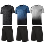 RPOVIG 3 pack Mens Gym Short Sleeve T-Shirt Set Athletic Basketball ...