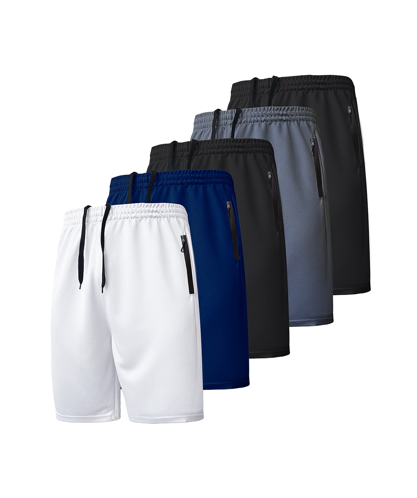 RPOVIG 5 Pack Men's Athletic Gym Shorts Running Quick Dry Workout Short ...