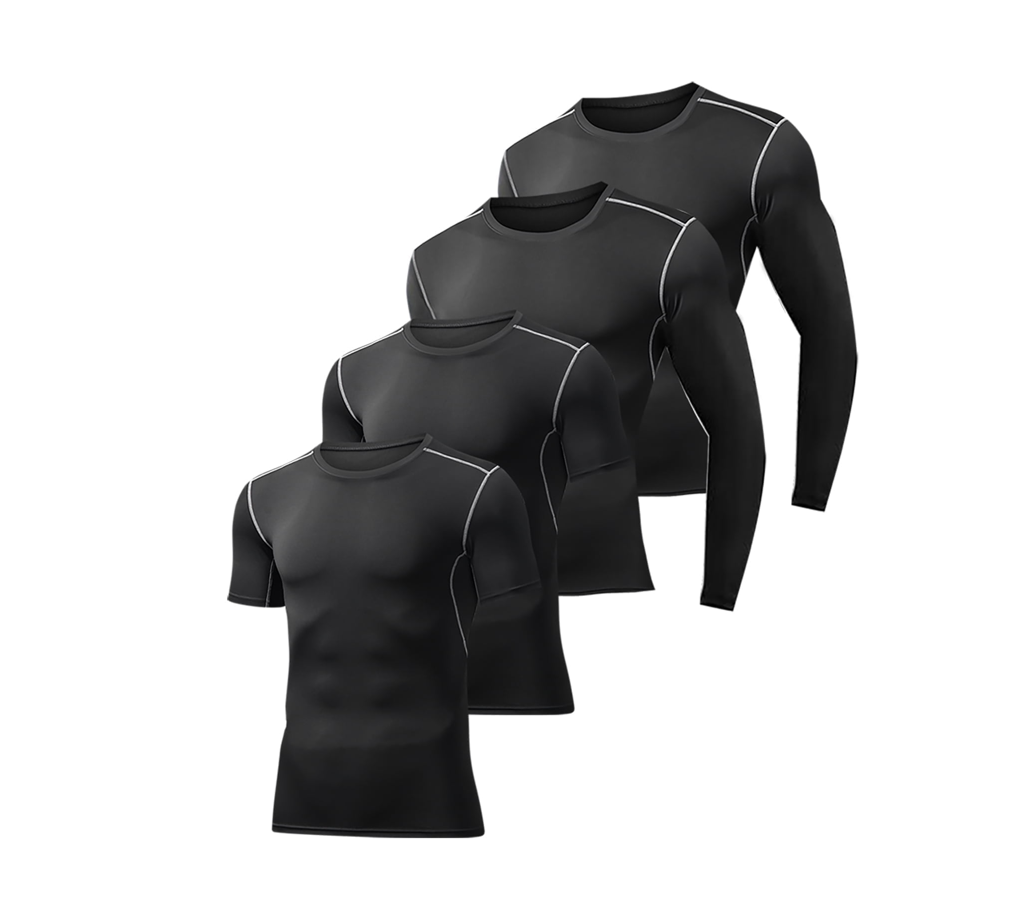 RPOVIG Gym Shirts Men Long/Short Sleeve Athletic Base Undershirt ...
