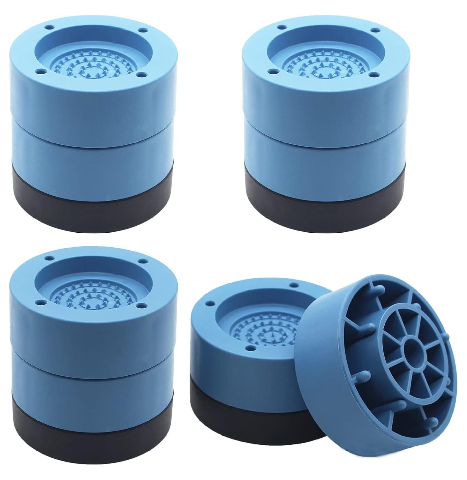 RPQZ Round Bed Risers 4 Pack Blue Heavy Duty Furniture Risers Lifts ...