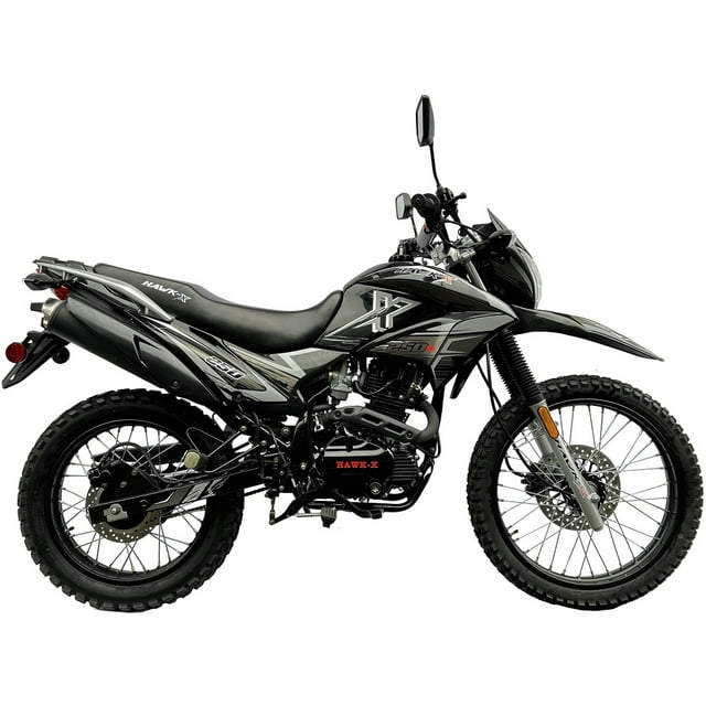 RPS Hawk X 250 Black Enduro Motorcycle - Street Legal Dirt Powered, 5 ...