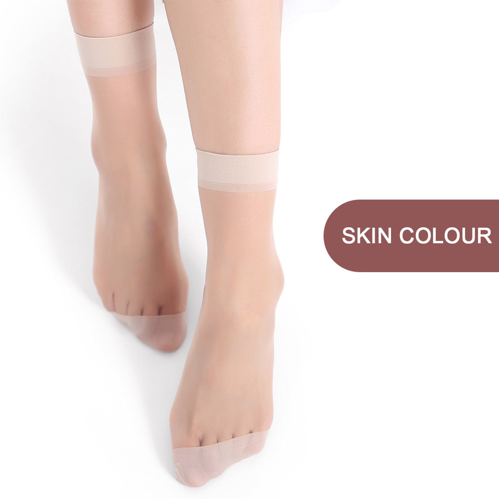 RPVATI 10 Pairs Nylon Pantyhose Socks Ankle Sheer Hosiery Complexion ...