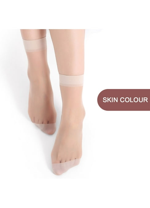 Lolmot 10 Pairs Women Girls Nylon Transparent Ankle High Sheer Socks ...