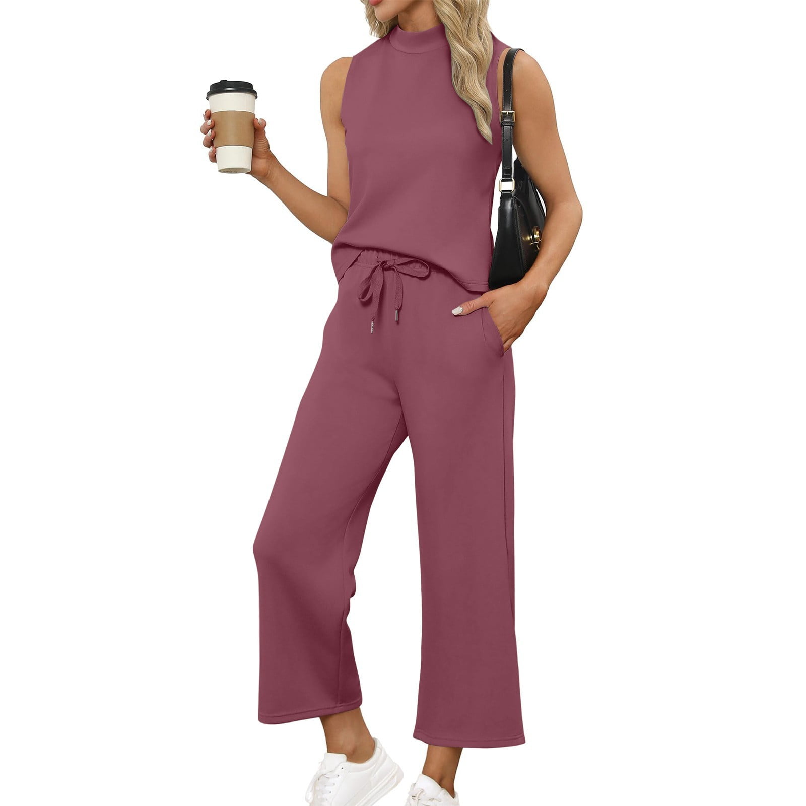 RPVATI 2 Piece Set Women Summer Vacation Travel Outfits Casual ...