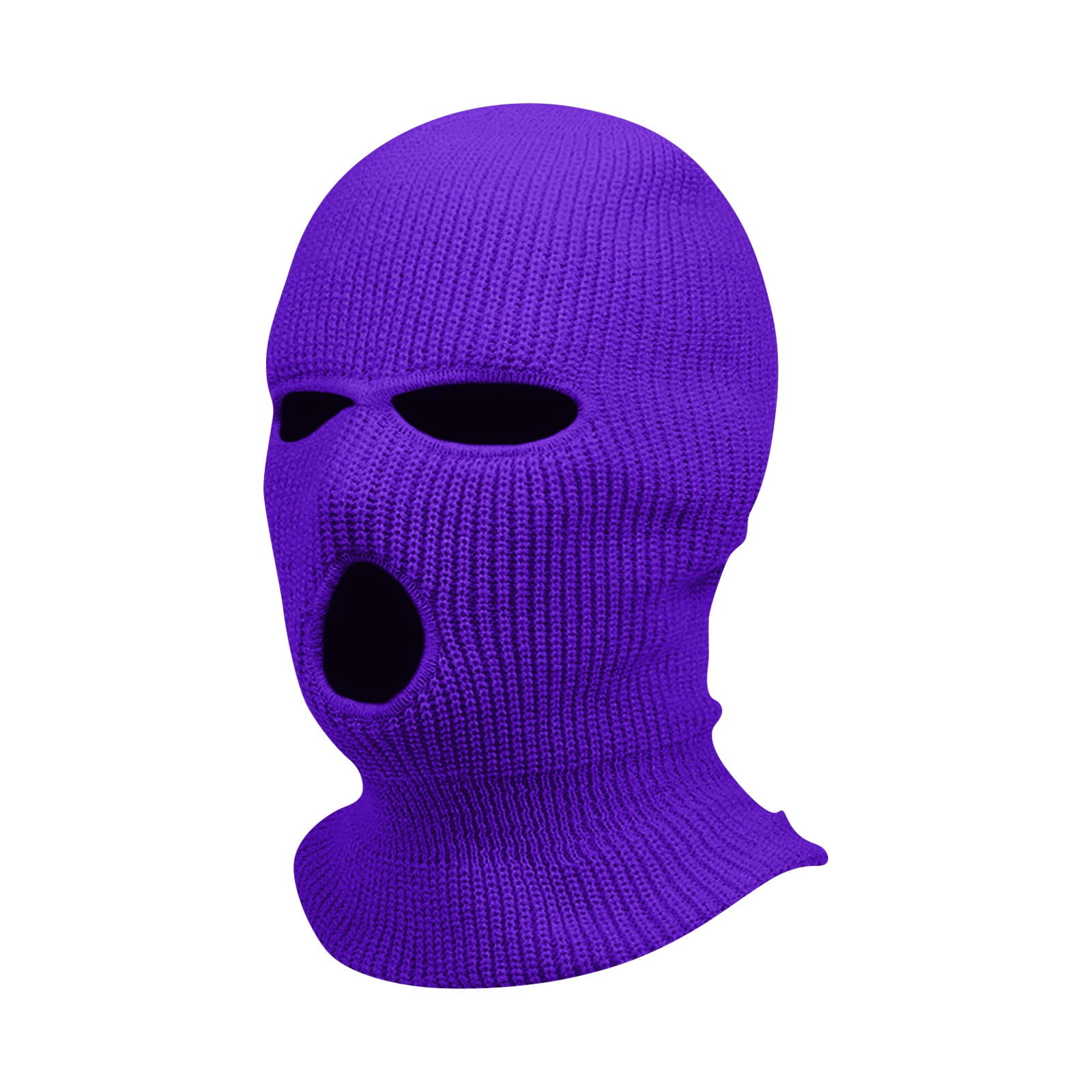 RPVATI 3-Hole Dark Purple Balaclava Knit Ski Mask Full Face Cover Warm ...