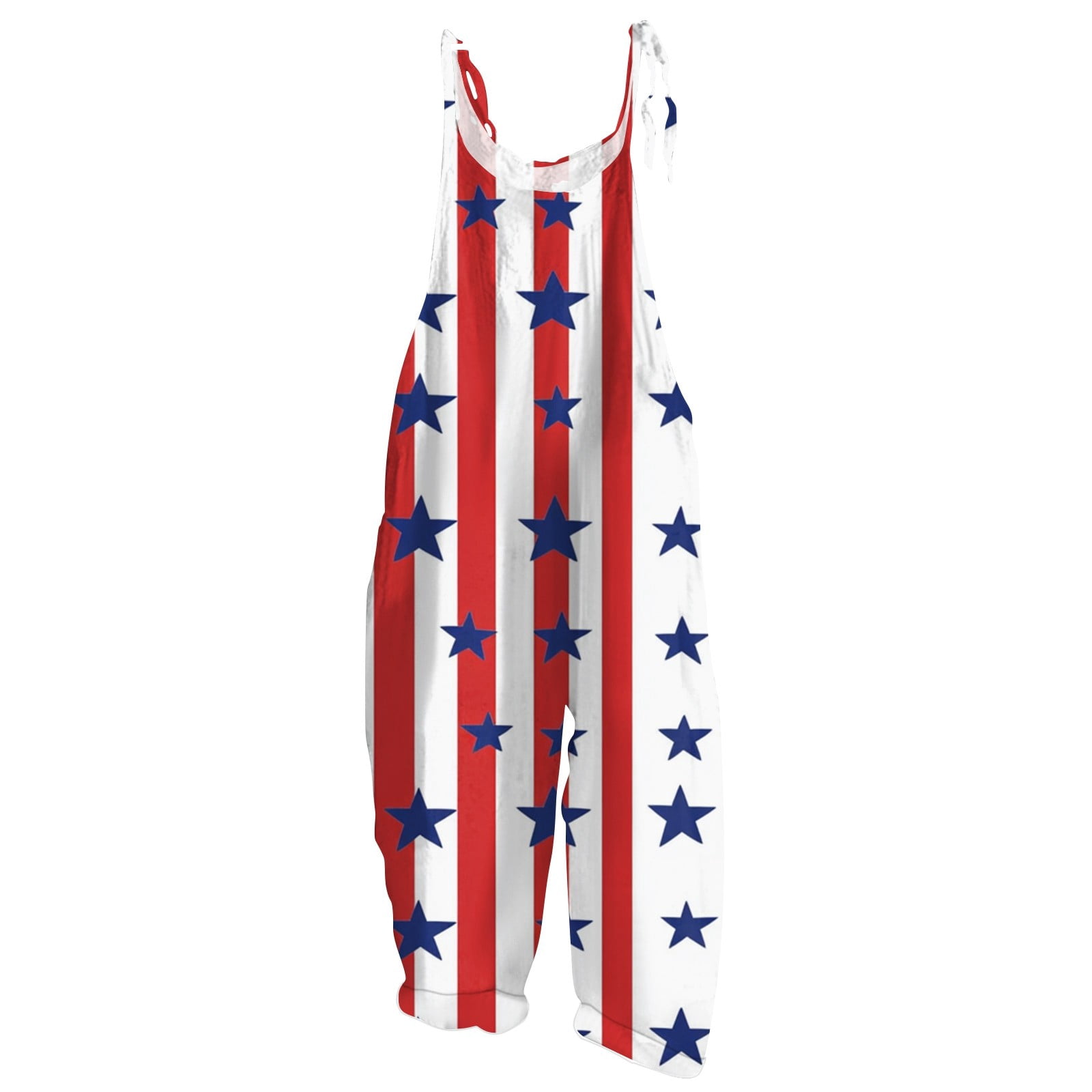 RPVATI 4th of July Womens Jumpsuits And Rompers Plus Size Sleeveless ...