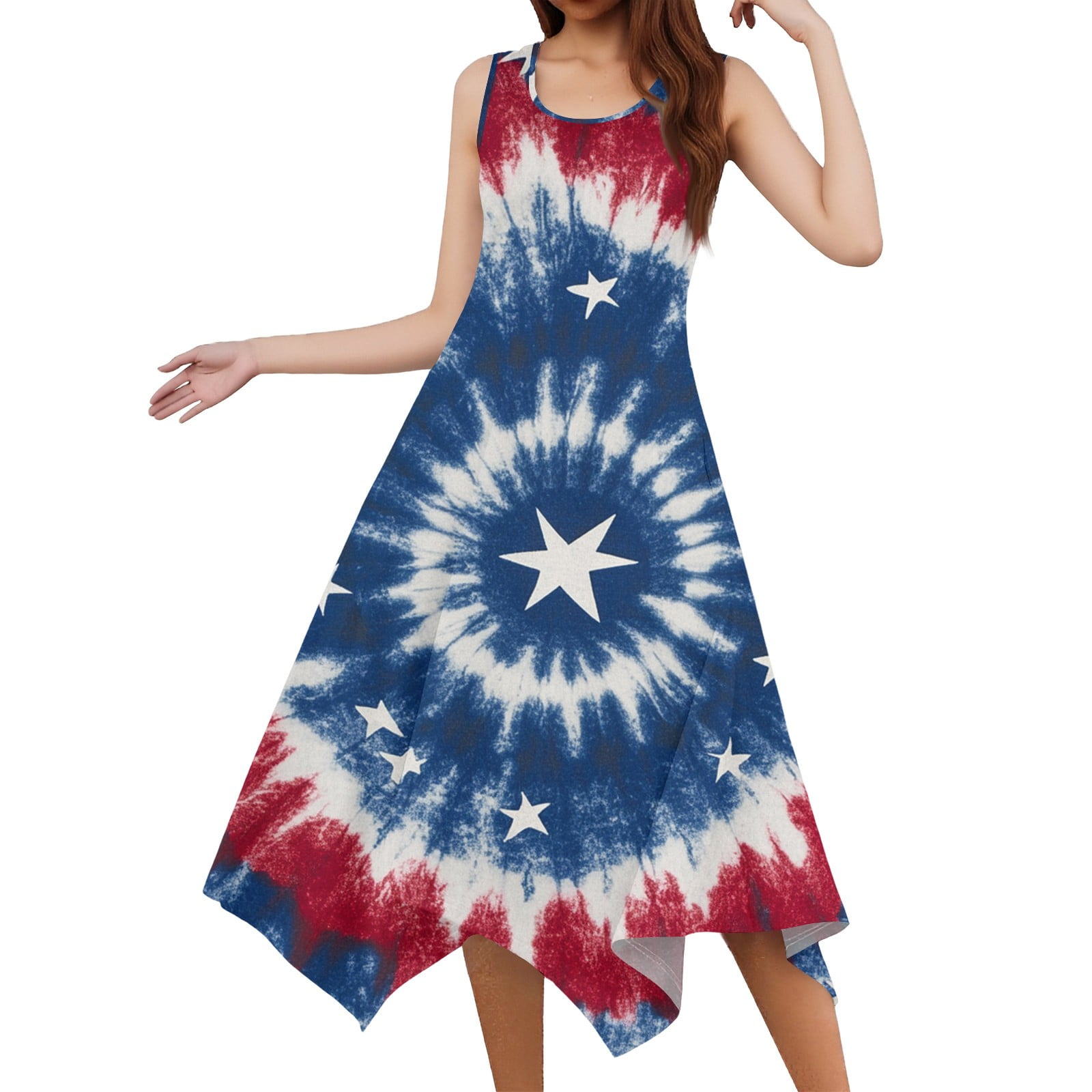 RPVATI 4th of July aline dresses for women 2025 Casual Sleeveless ...