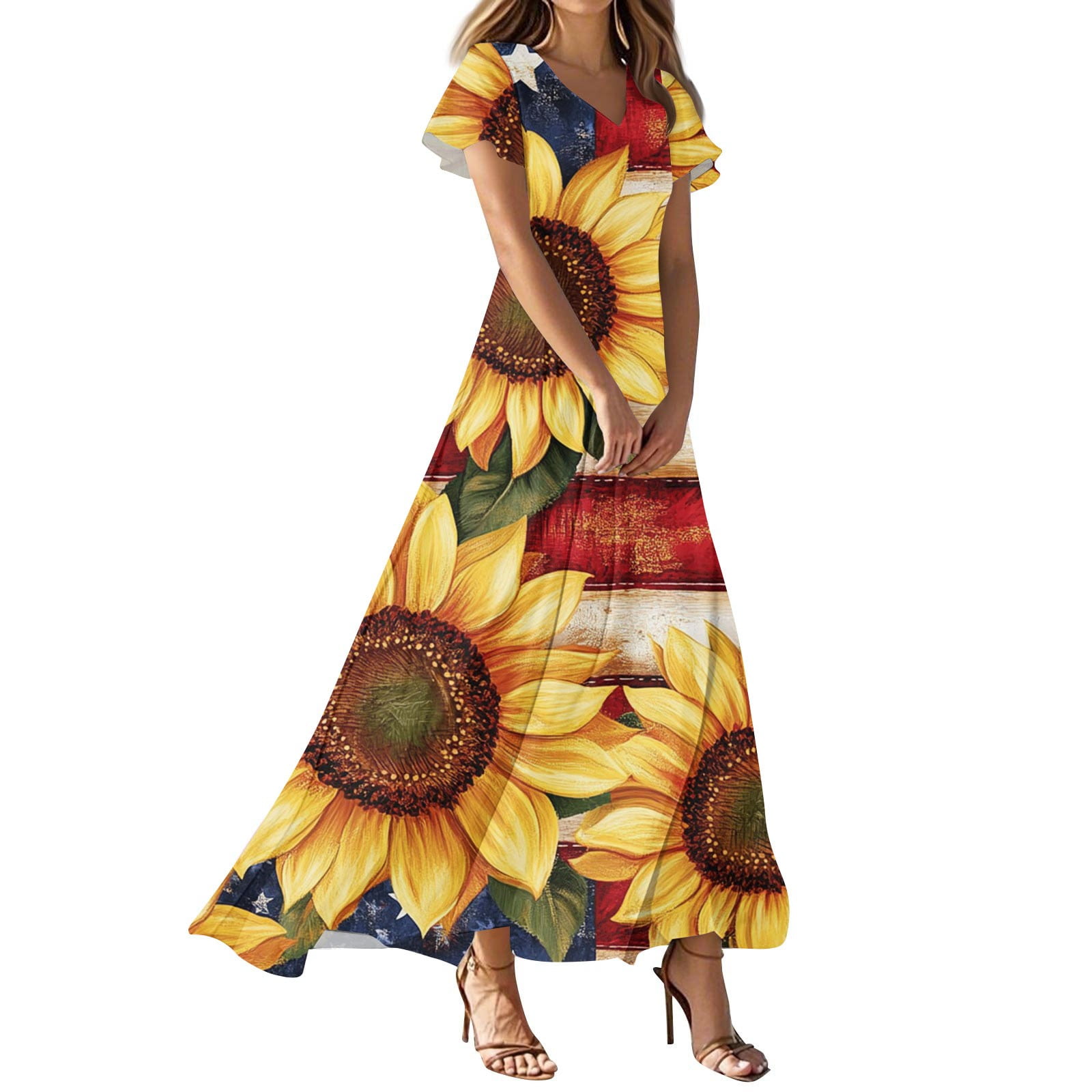 RPVATI 4th of July spring maxi dresses for women 2025 Casual ...