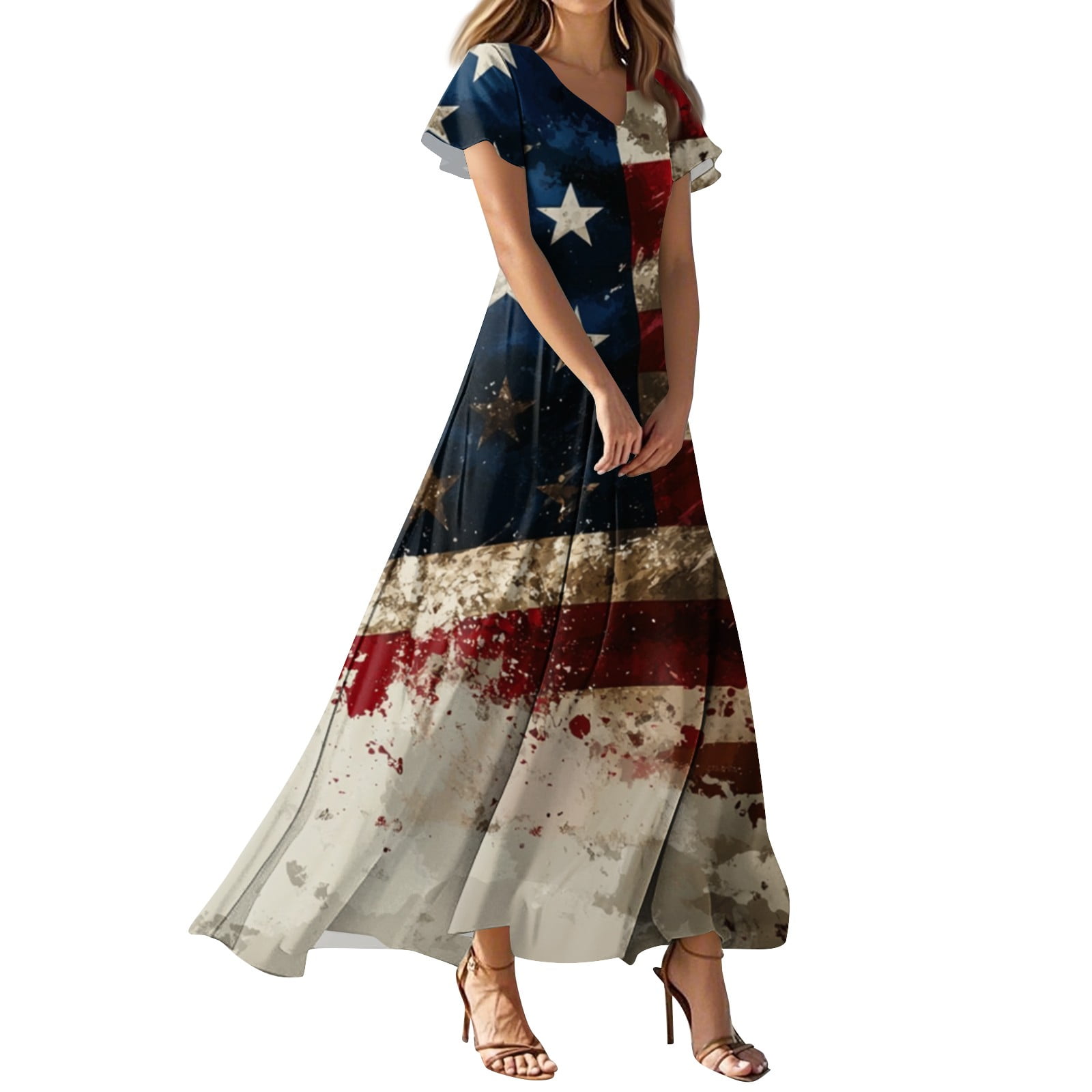 RPVATI 4th of July spring work dresses for women 2025 Casual Patriotic ...